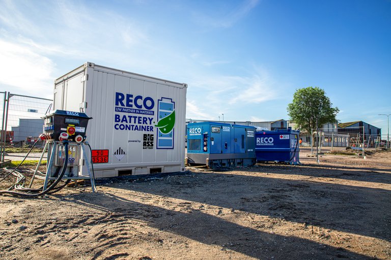 Batterijcontainer RECO voorziet gehele bouwplaats van stroom